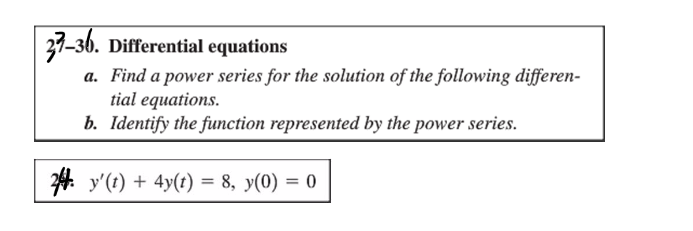 Solved Differential equations Find a power series for the | Chegg.com