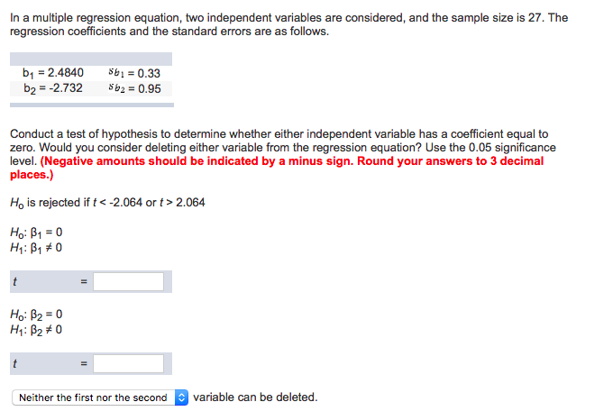 Solved In a multiple regression equation, two independent | Chegg.com