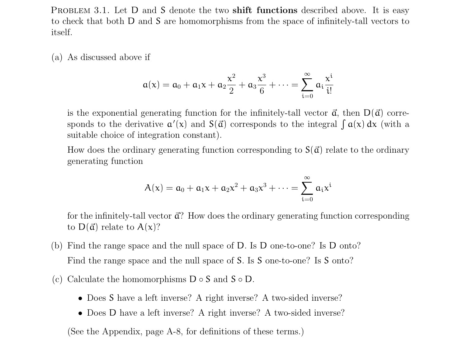 Solved Let D and S denote the two shift functions describe | Chegg.com
