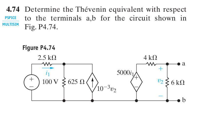 Solved Determine the Thevenin equivalent with respect to the | Chegg.com