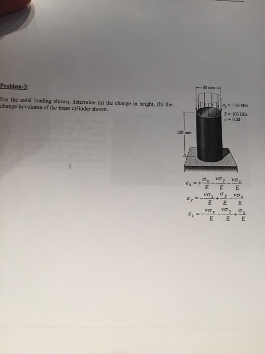 Solved For the axial loading shown, determine (a) the change | Chegg.com
