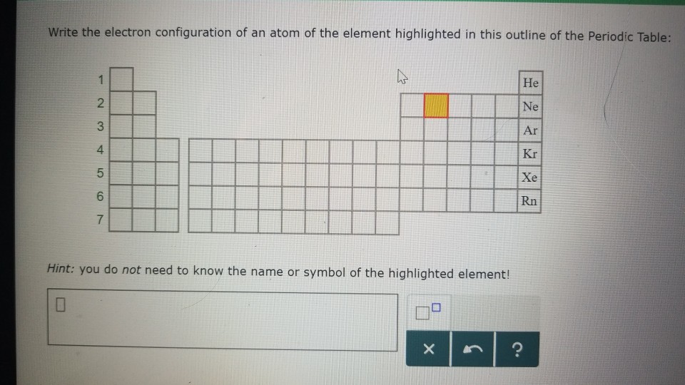 Solved Write The Electron Configuration Of An Atom Of The