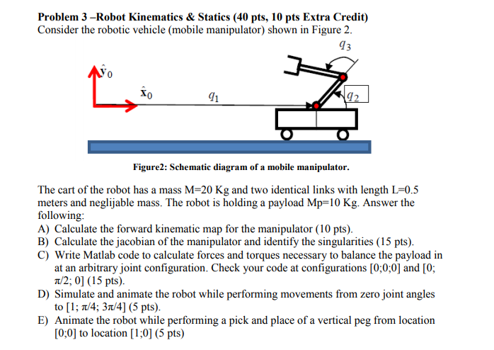 Problem 3 -Robot Kinematics & Statics (40 pts, 10 pts | Chegg.com