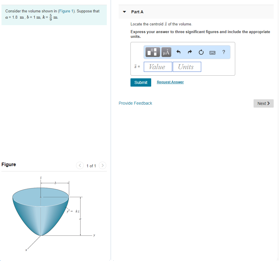 Solved Consider the volume shown in (Figure 1). Suppose that | Chegg.com