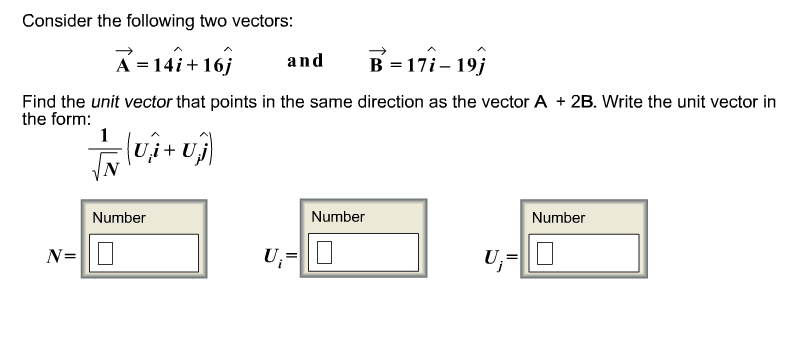 Solved Consider the following two vectors: A=14f+16A and B = | Chegg.com