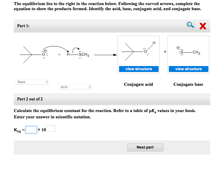 Solved The equilibrium lies to the right in the reaction | Chegg.com