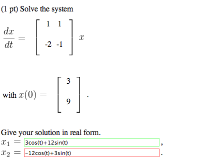 Solve the system Give your solution in real form. | Chegg.com