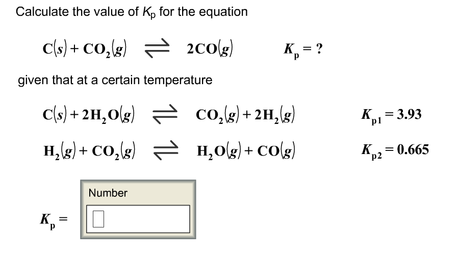 Solved Calculate the value of Kp for the equation 2CO(g) Kp | Chegg.com