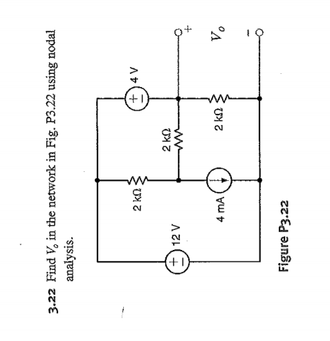 Solved 3.22 Find V, in the network in Fig. P3.22 using nodal | Chegg.com