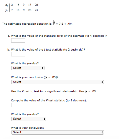 Solved x_i 2 6 9 13 20 y_i 7 18 9 26 23 The | Chegg.com