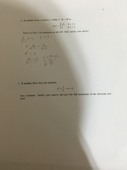 Solved Given a number a_f define f : R rightarrow R by f(x) | Chegg.com