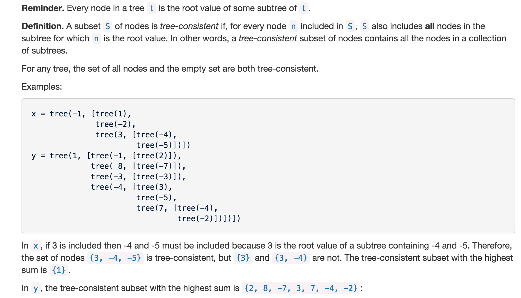 Solved Reminder. Every node in a tree t is the root value of | Chegg.com