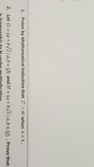 Solved 1. Prove by Mathematical Induction that 2