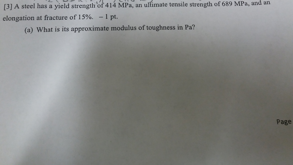 Solved 3 A Steel Has A Yield Strength Of 414 MPa An Chegg