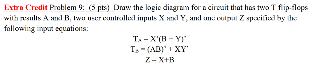 Solved Extra Credit Problem 9: (5 pts) Draw the logic | Chegg.com
