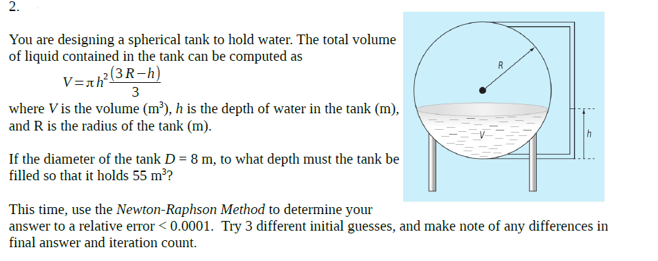 Solved 2. You are designing a spherical tank to hold water. | Chegg.com