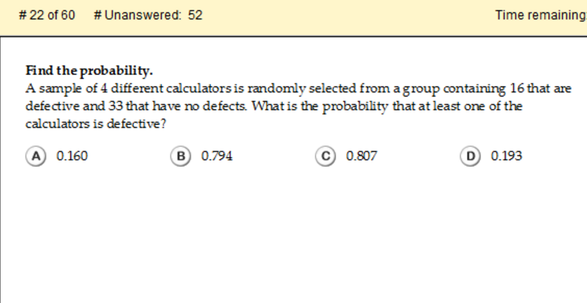 Solved A sample of 4 different calculators is randomly | Chegg.com
