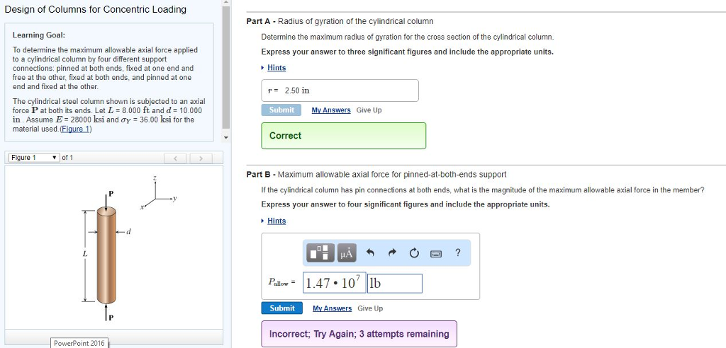Solved Design of Columns for Concentric Loading Part A | Chegg.com