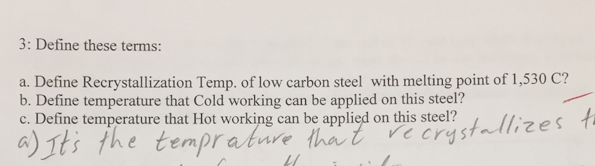Solved 3: Define these terms: a. Define Recrystallization | Chegg.com