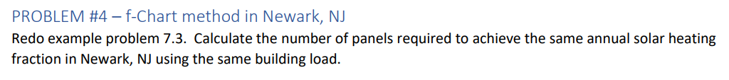 PROBLEM #4-f-Chart method in Newark, NJ Redo example | Chegg.com