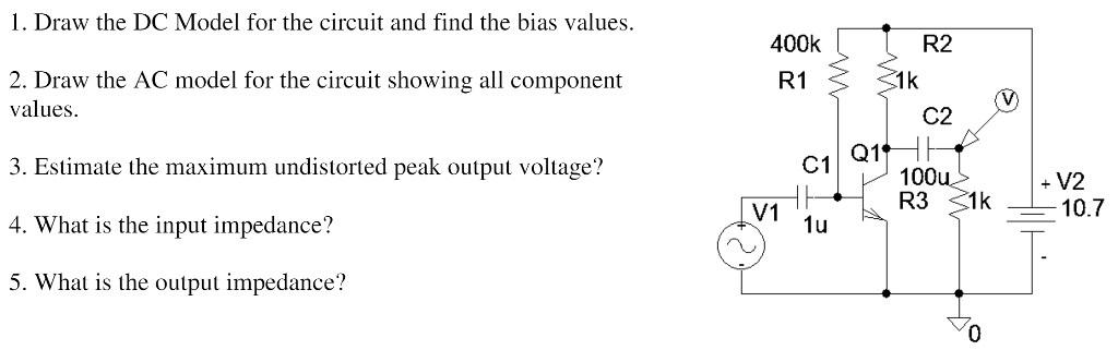 Solved 1. Draw the DC model for the circuit and find the | Chegg.com
