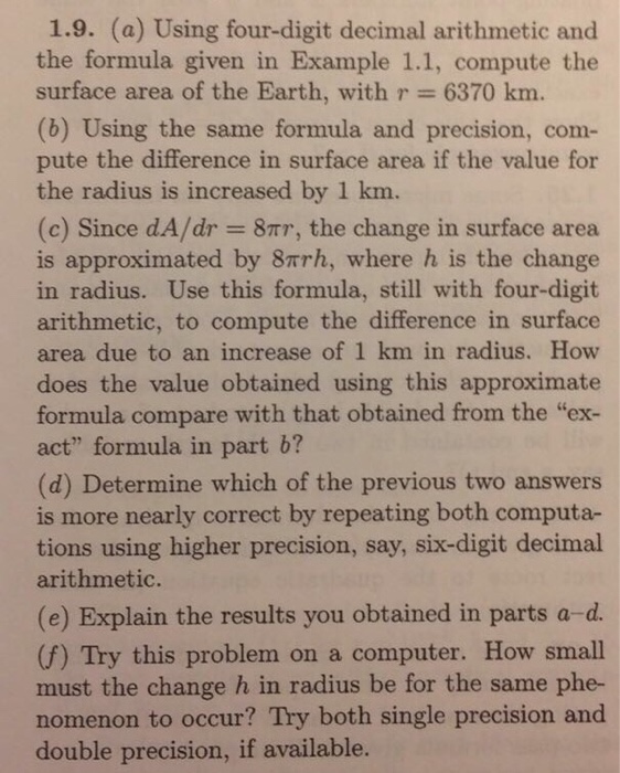 Using four-digit decimal arithmetic and the formula | Chegg.com