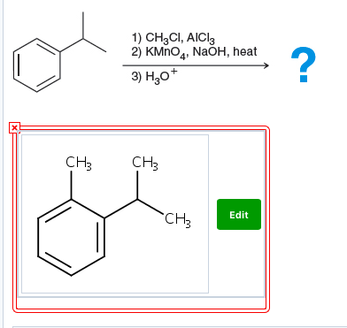 Solved 1) CH3Cl, AlCla 2) KMnO4, NaOH, heat CH3 CH2 Edit CH3 | Chegg.com
