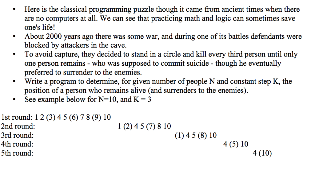 Solved Here is the classical programming puzzle though it | Chegg.com