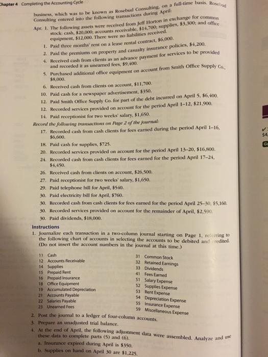 Solved PR 4-5B Complete accounting cycle OBJ. 4, 5 For the | Chegg.com