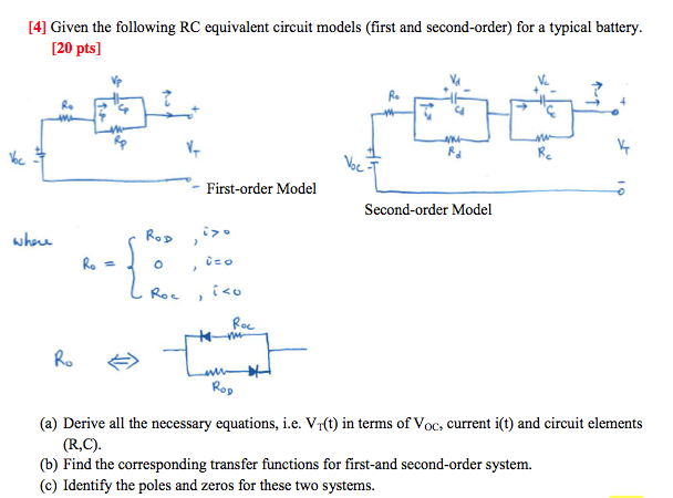 [4] Given the following RC equivalent circuit models | Chegg.com