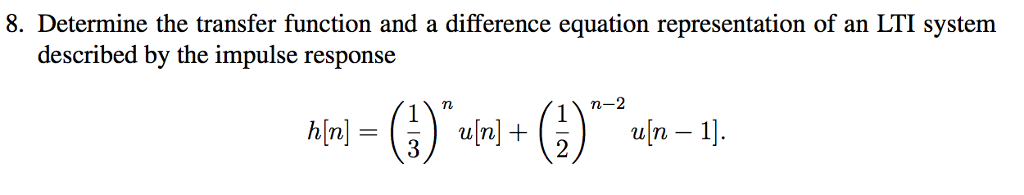 Solved Determine the transfer function and a difference | Chegg.com