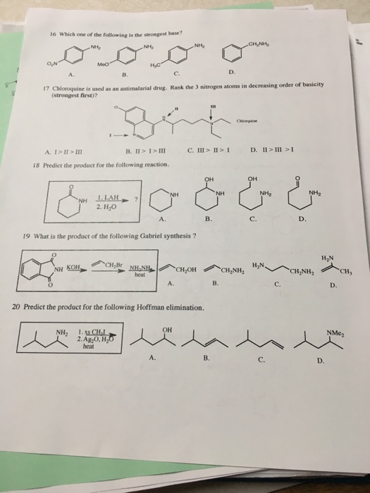 Solved Which one of the following is the strongest base? | Chegg.com