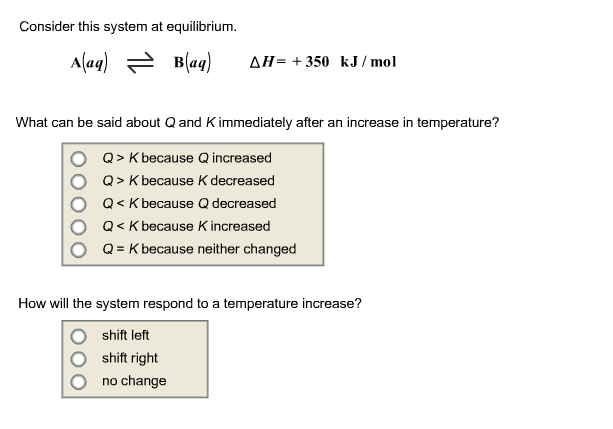 Solved Consider this system at equilibrium. A (aq) | Chegg.com