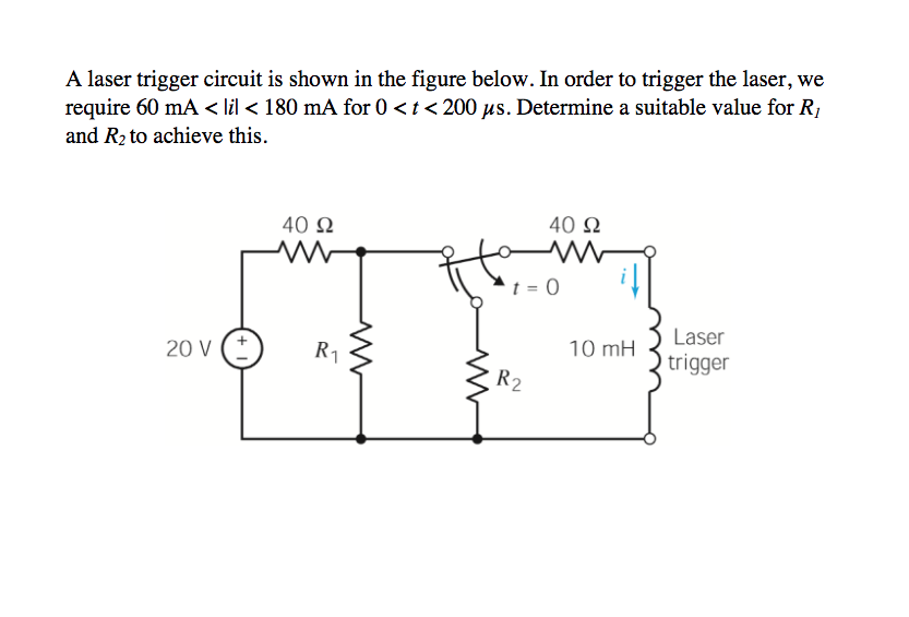 Solved A laser trigger circuit is shown in the figure below. | Chegg.com