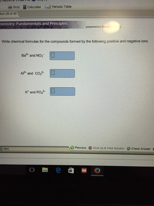 Solved Write chemical formulas for the compounds formed by | Chegg.com