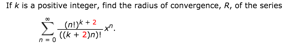 Solved If k is a positive integer, find the radius of | Chegg.com