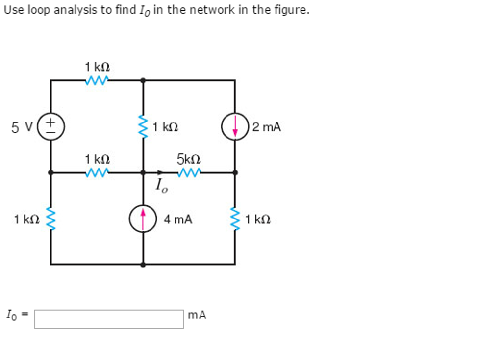 Solved Use loop analysis to find I_0 in the network in the | Chegg.com
