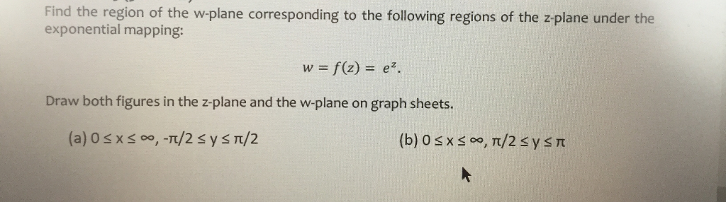 Solved Find the region of the w-plane corresponding to the | Chegg.com