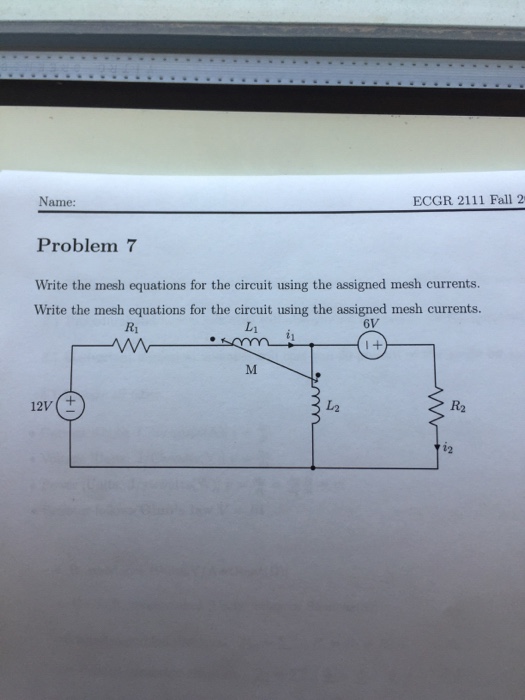 Solved Write the mesh equations for the circuit using the | Chegg.com