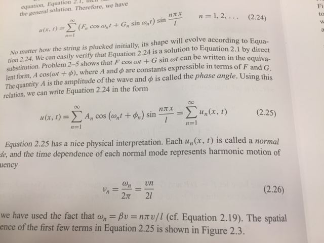 Prove that u(x,t), the nth normal mode of a vibrating | Chegg.com
