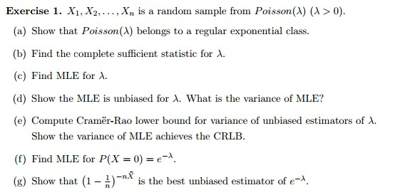 X1, X2,..., Xn is a random sample from | Chegg.com