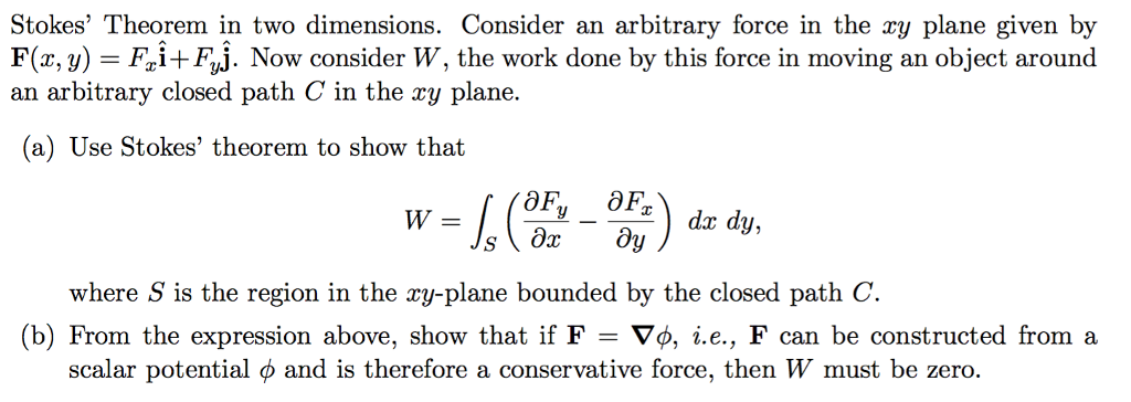 Solved Stokes' Theorem in two dimensions. Consider an | Chegg.com