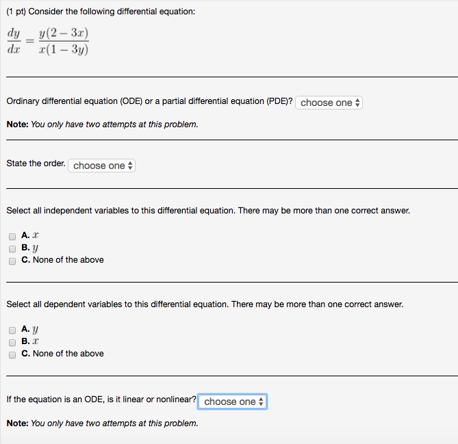 Solved Consider the following differential equation: dy/dx | Chegg.com