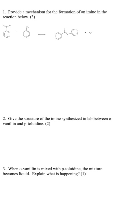 Solved Provide a mechanism for the formation of an imine in | Chegg.com