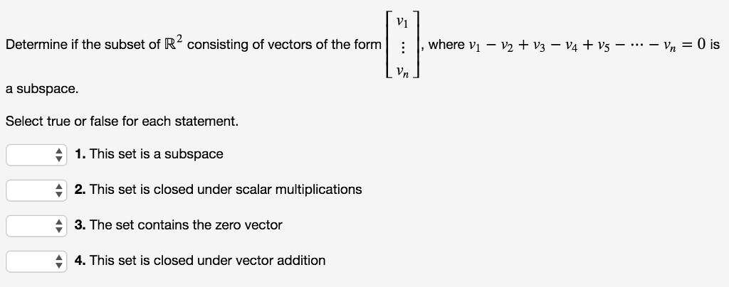 Solved Determine if the subset of R2 consisting of vectors | Chegg.com