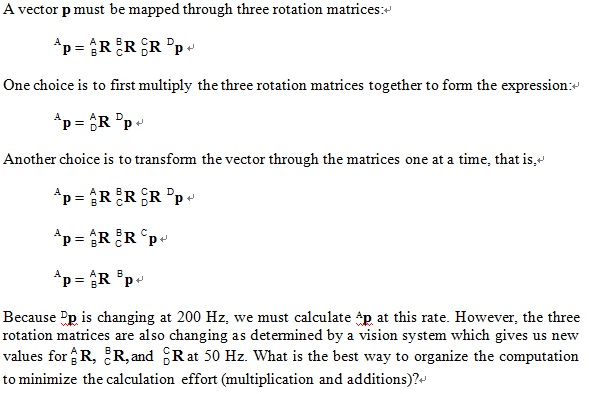 Solved A vector p must be mapped through three rotation | Chegg.com