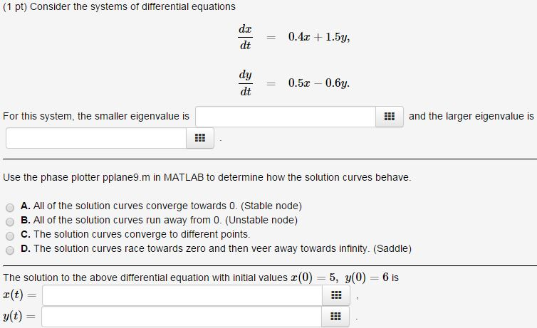 Solved Consider the systems of differential equations dx / | Chegg.com