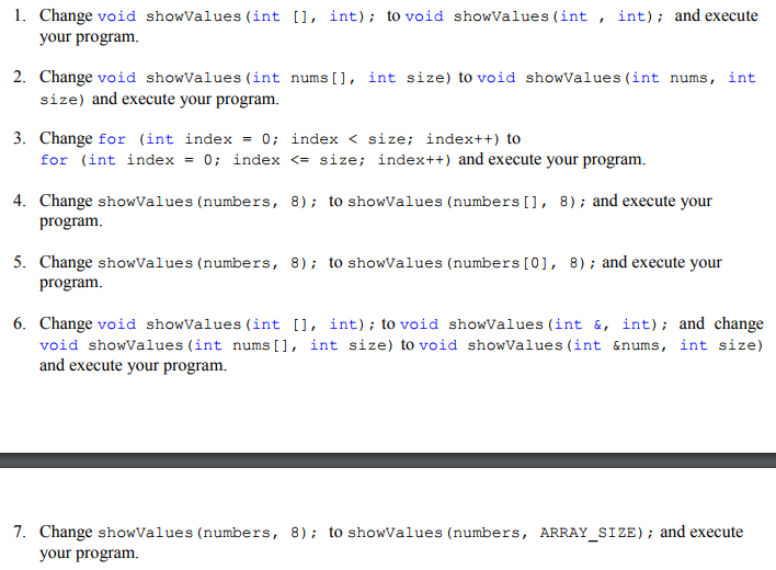 Solved Download the following program, Array from D2L and | Chegg.com