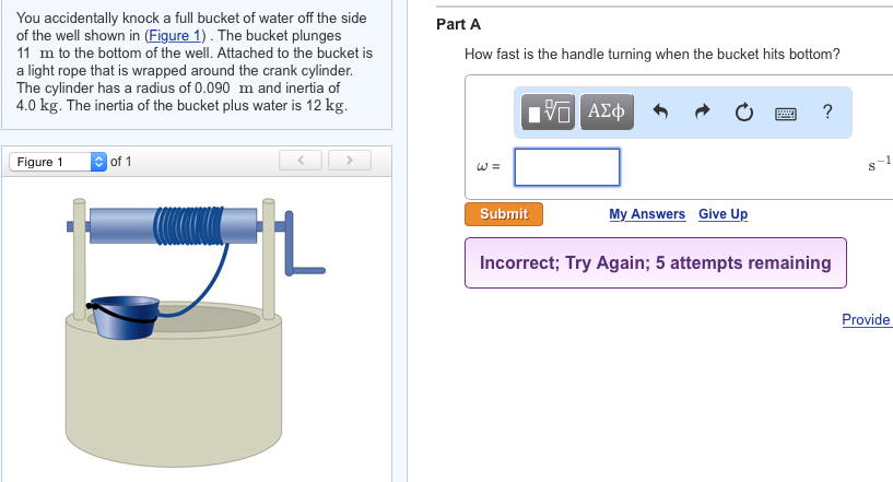 Solved You accidentally knock a full bucket of water off the | Chegg.com