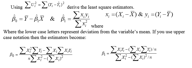 Solved Using... derive the least square estimators. ... | Chegg.com